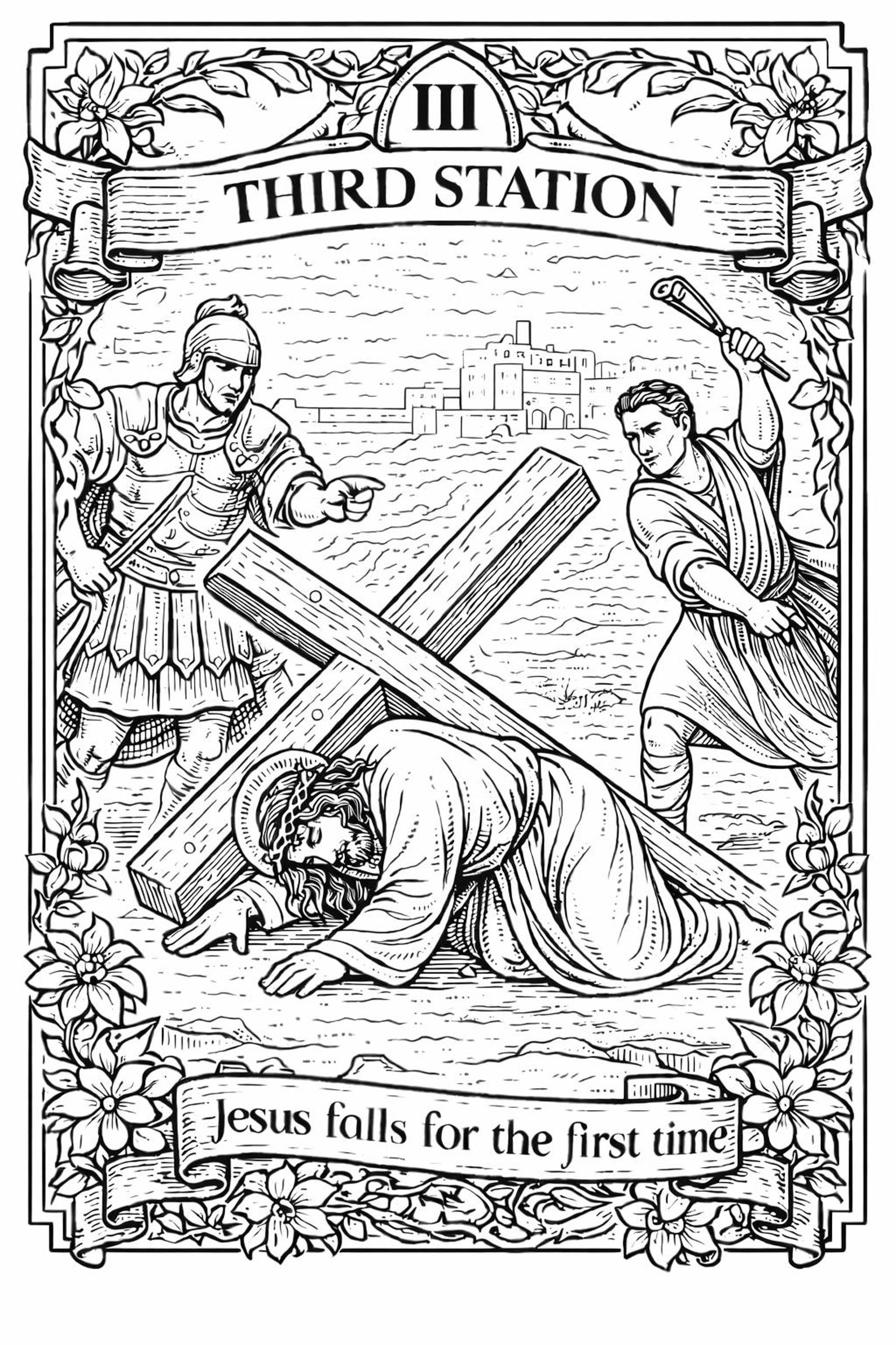 Stations of the Cross Coloring Sheets Bundle - Etsy