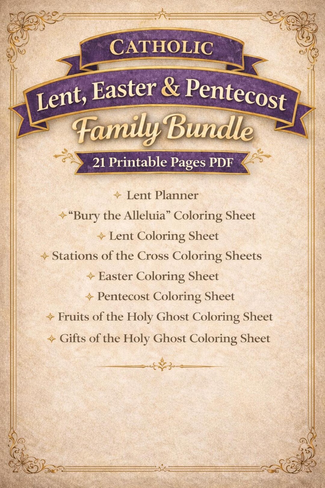 Lent, Easter, and Pentecost Family Bundle | Catholic Printable PDF Set ...