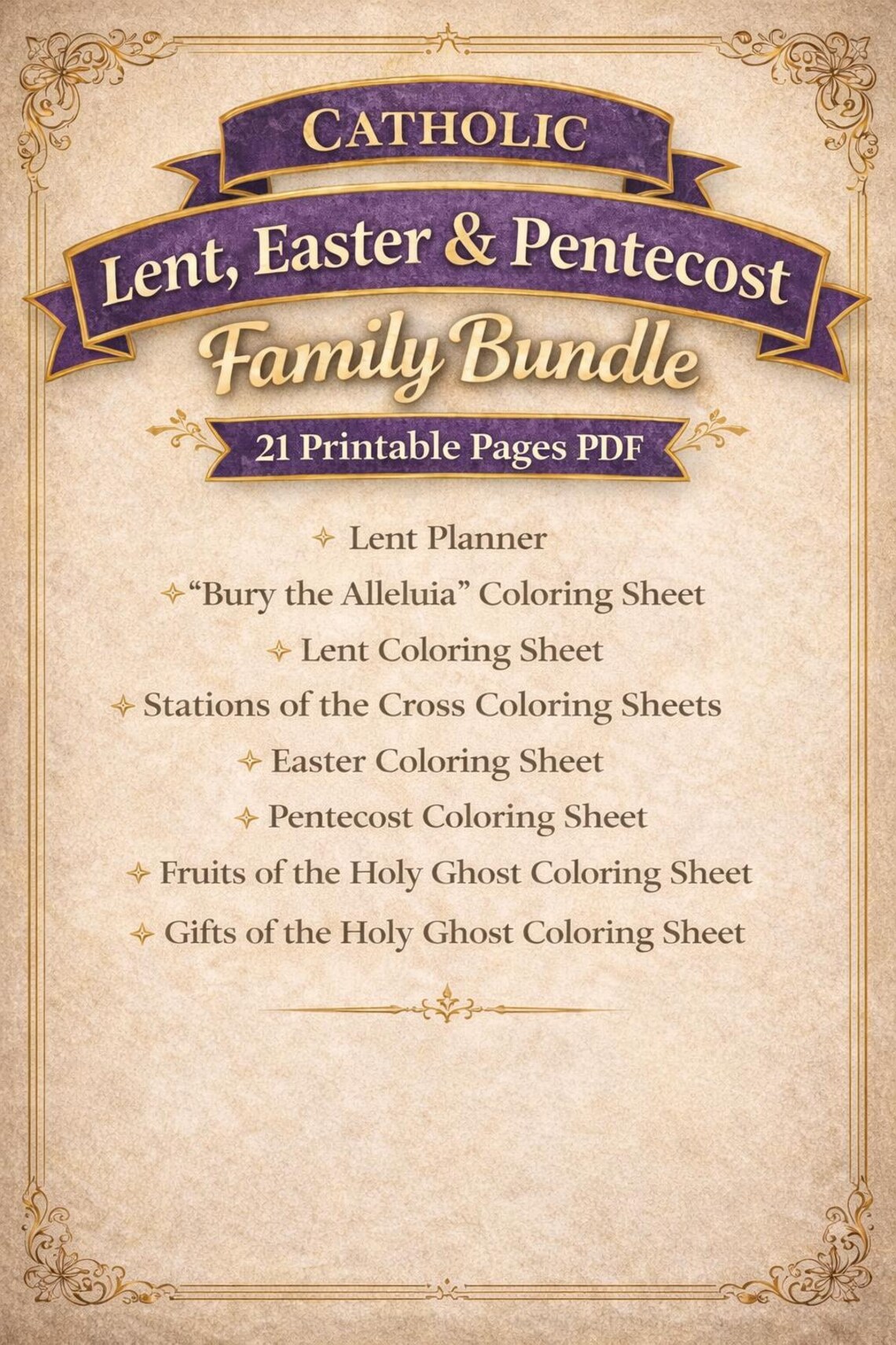 Lent, Easter, and Pentecost Family Bundle | Catholic Printable PDF Set ...
