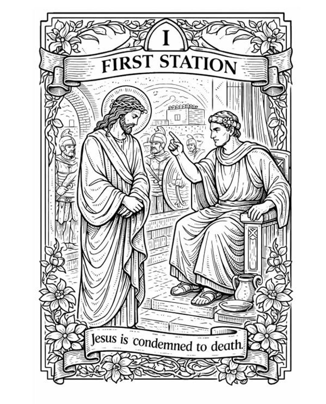 Stations of the Cross Coloring Sheets Bundle - Etsy