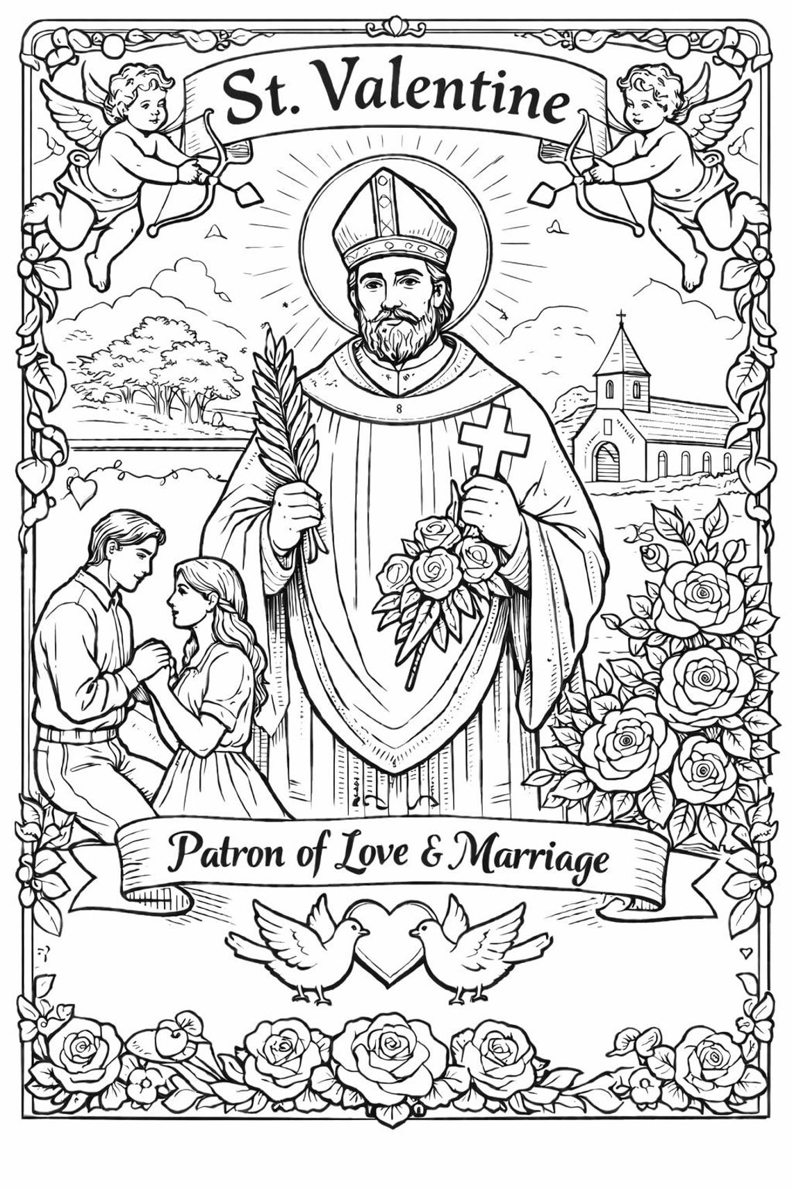 St. Valentine Coloring Sheet - Etsy