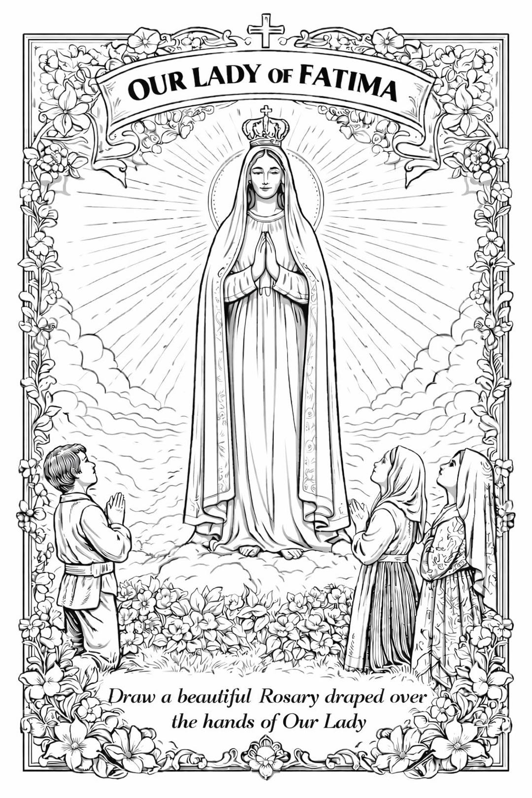 Our Lady of Fatima Coloring Sheet - Etsy