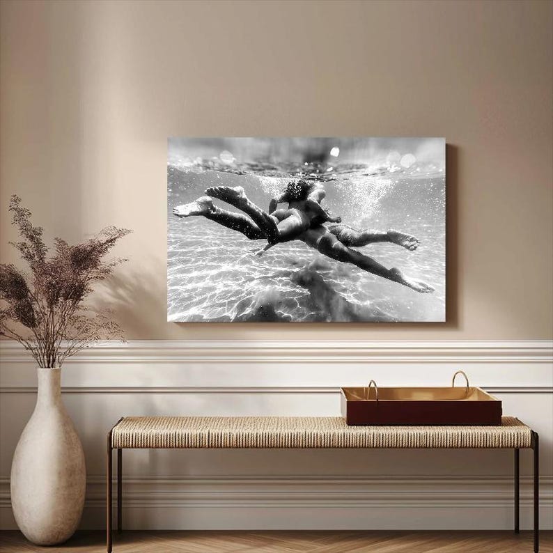 Black And White Underwater Nude Fine Art Photography Couples Swimming 2515