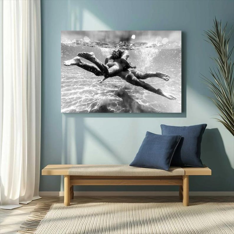 Black And White Underwater Nude Fine Art Photography Couples Swimming 6051