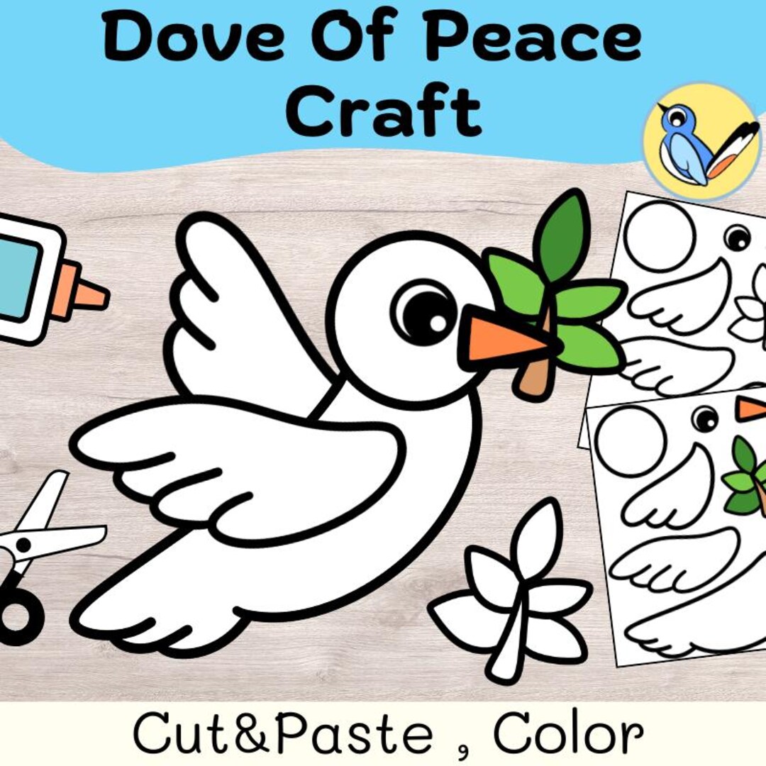 Dove of Peace Craft Activity , Dove With Olive Branch , MLK Cut and ...