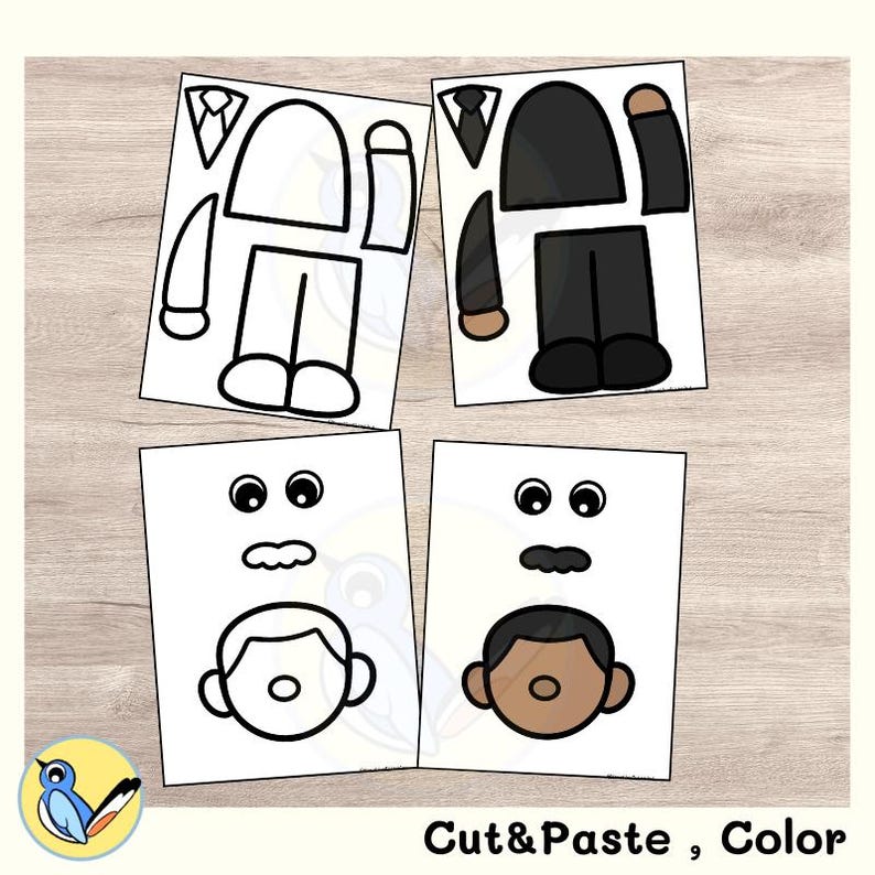 Martin Luther King Jr Cut and Paste Craft , Equality Art Project - Etsy
