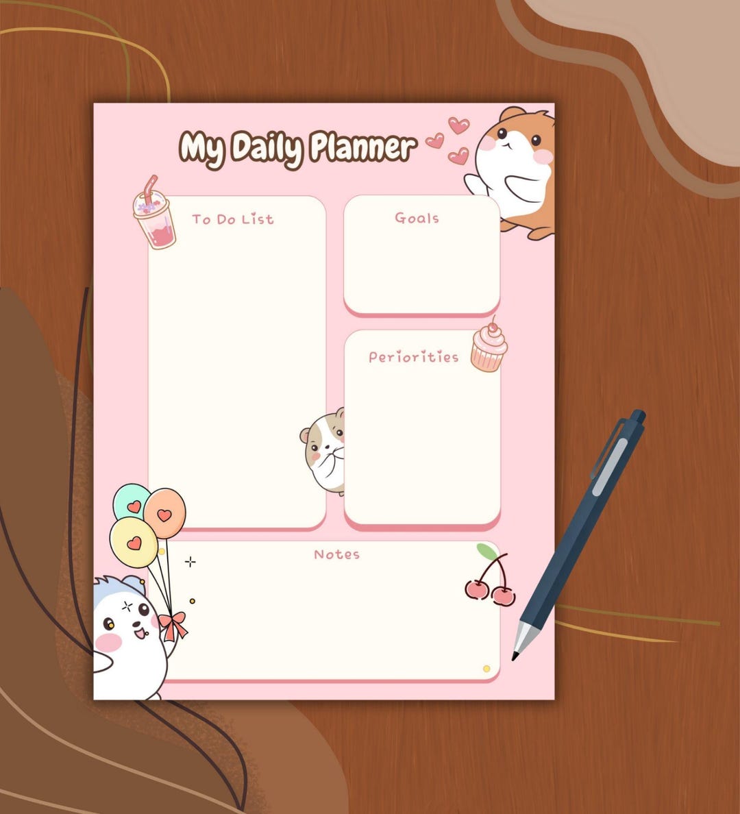 Kawaii Daily Planner | Printable Daily Organizer PDF | Cute ...
