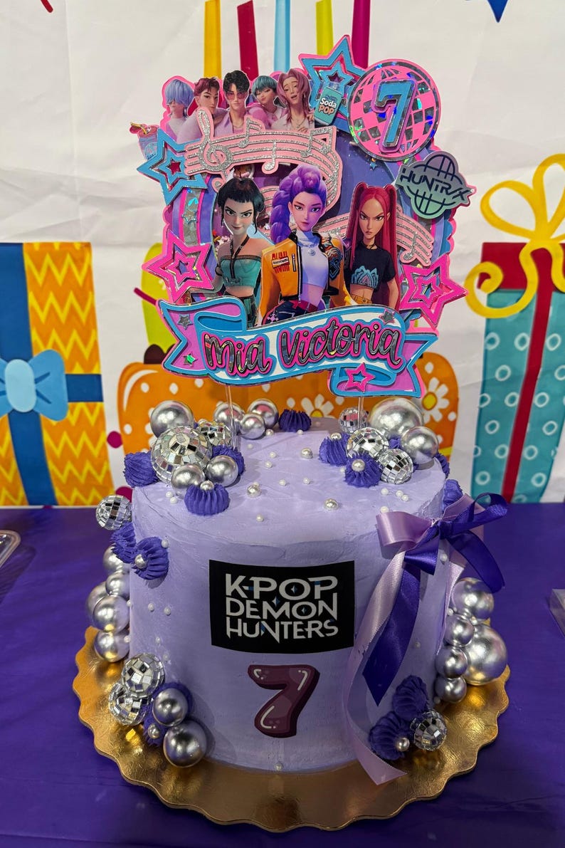 K-pop Demon Hunters Layered Cake Topper, Custom Huntrix - Etsy