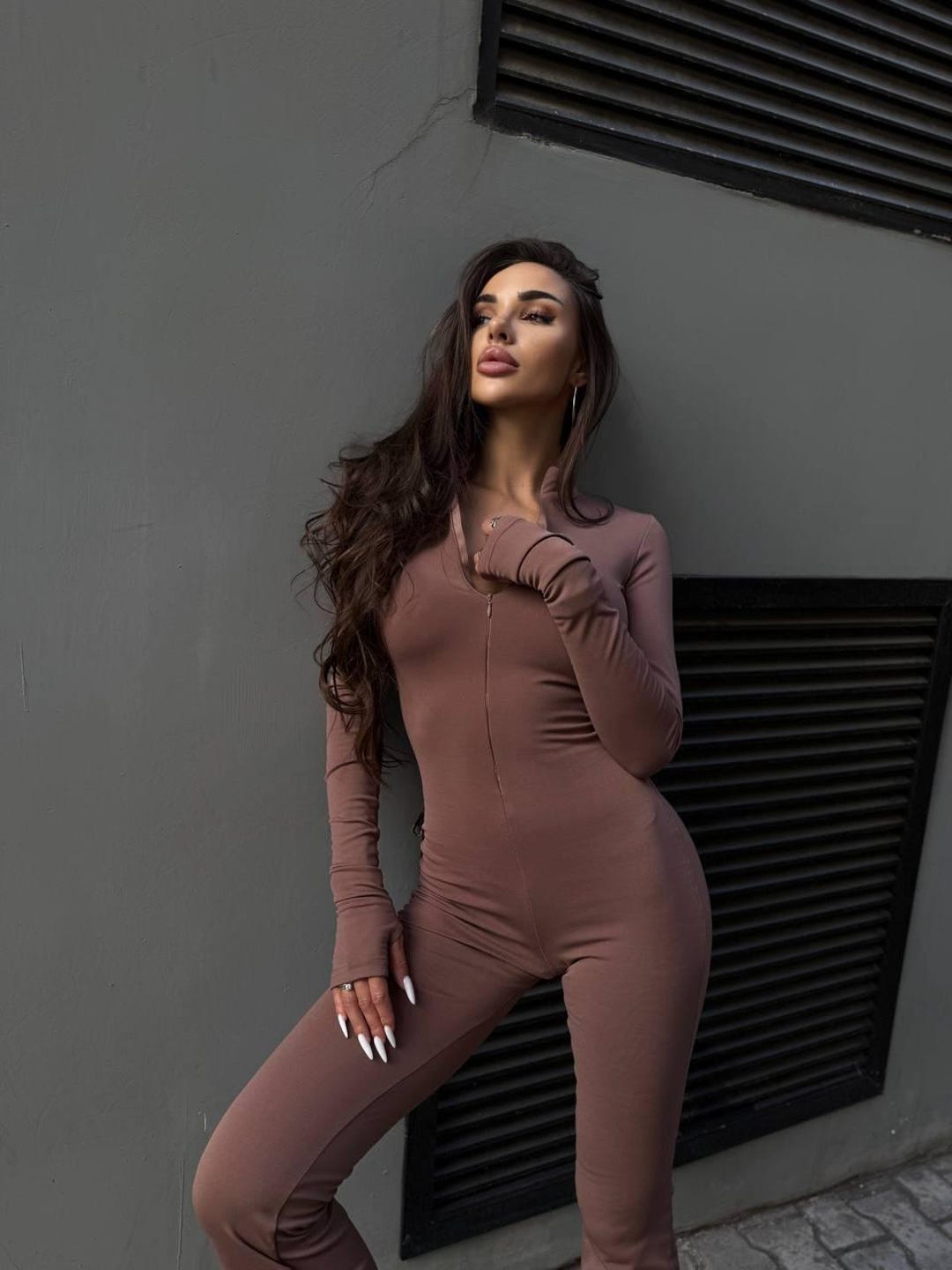 Thermal Catsuit With Fleece, Fitted Bodysuit, Stretch One Piece ...