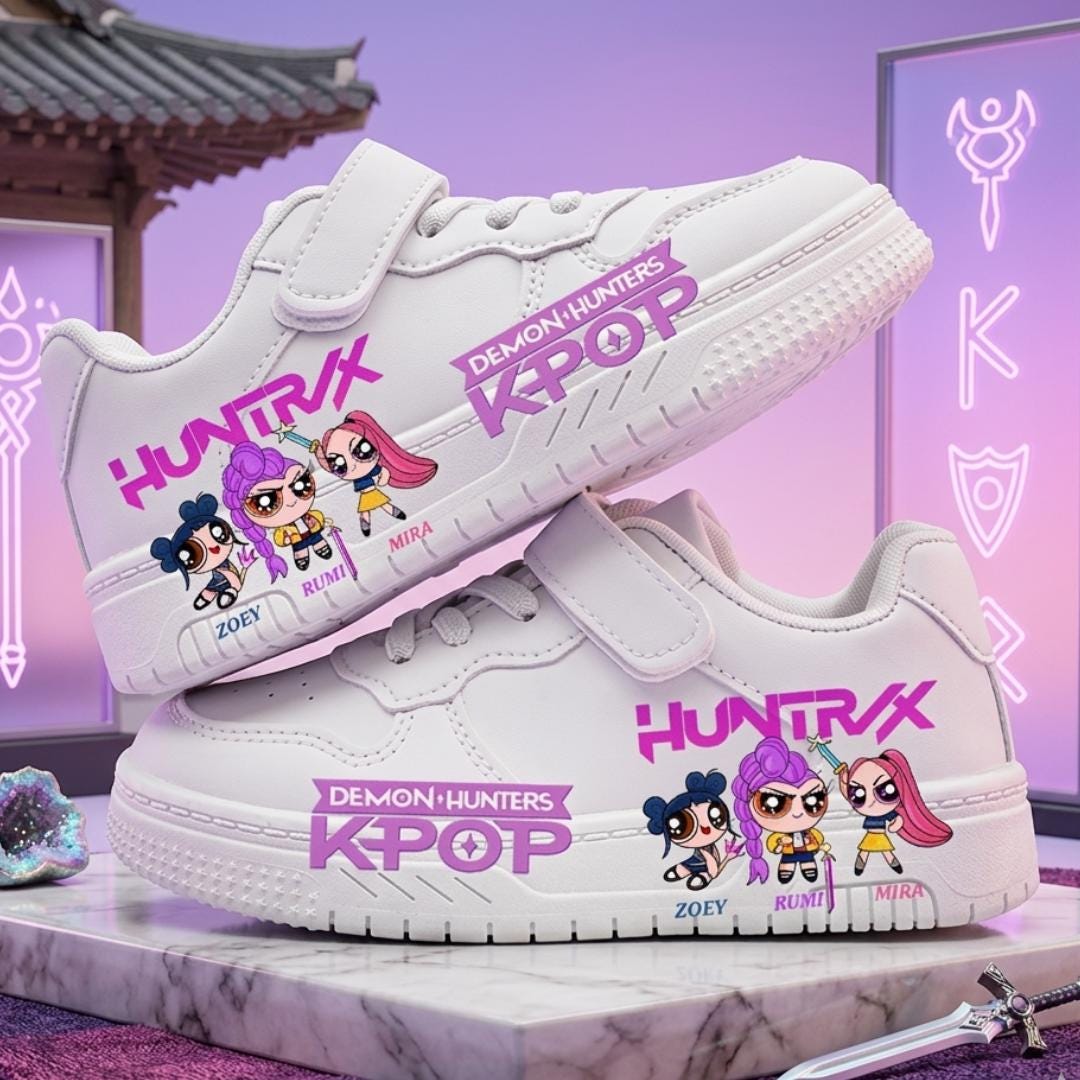 K-pop Anime Inspired Kids Sneakers Custom Graphic Shoes for Young K-pop ...