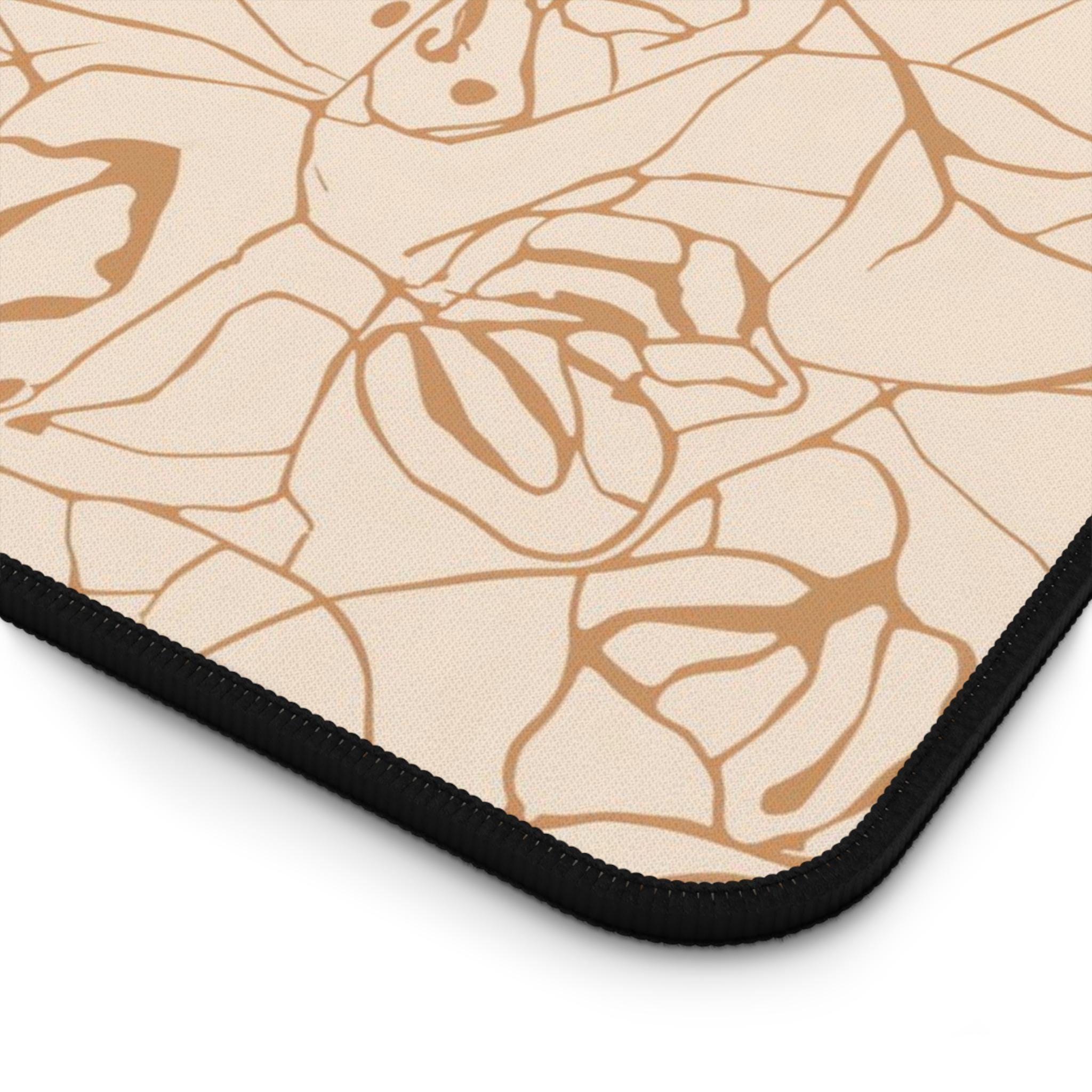 Cozyform Botanical Flow Desk Mat | Neutral Beige Desk Pad for Modern ...