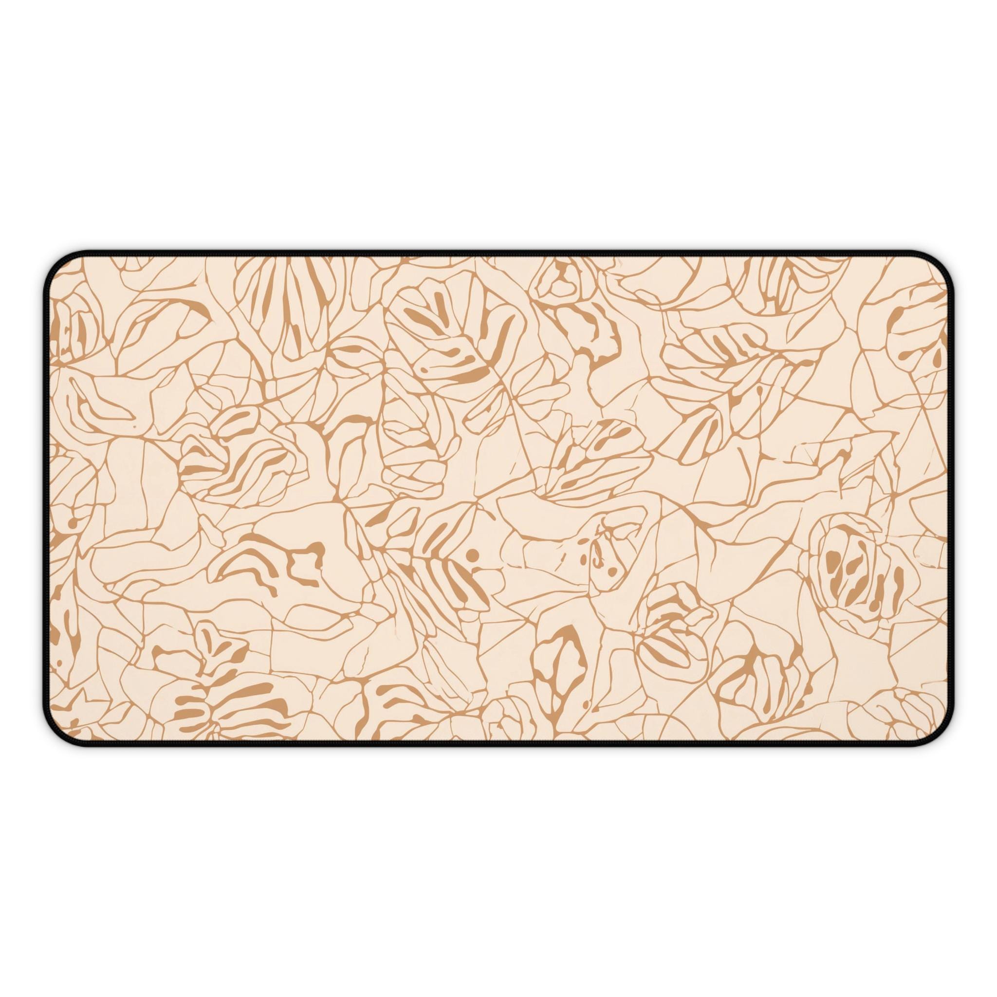 Cozyform Botanical Flow Desk Mat | Neutral Beige Desk Pad for Modern ...