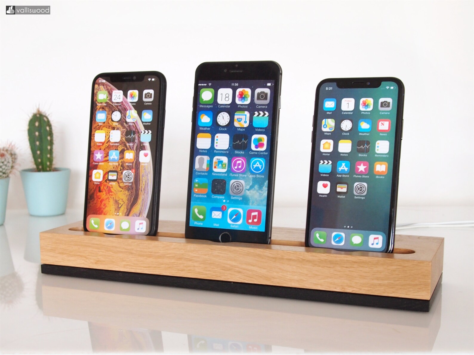 Iphone/android Triple Docking Station Handmade Quality - Etsy