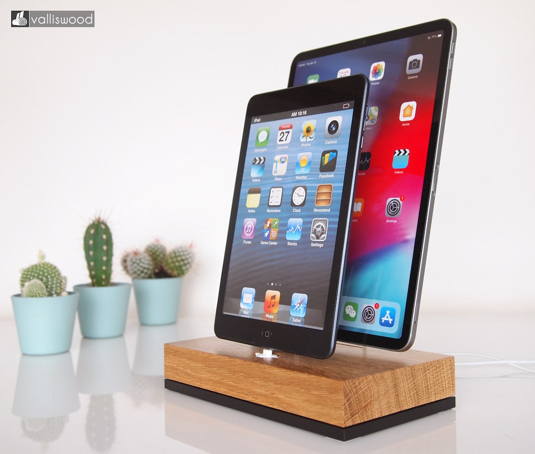 IPhone / iPad Wooden Dual Docking Station, iPad Pro Dock, iPhone Dock ...