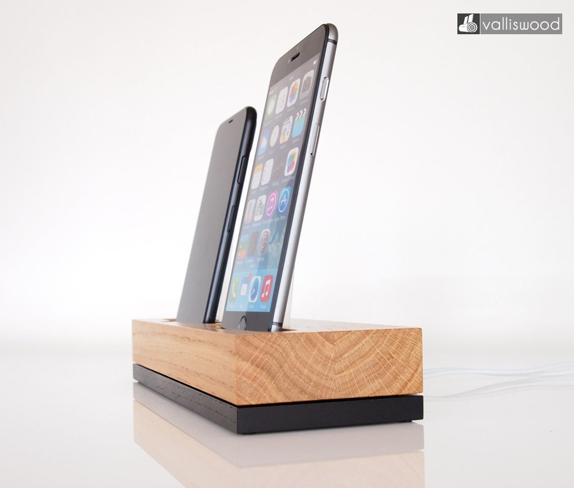 IPhone / Android Dual Docking Station, Wooden Dock, Handmade Quality ...