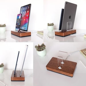 IPhone / iPad Wooden Dual Docking Station, iPad Pro Dock, iPhone Dock ...