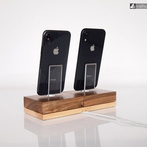 Universal iPhone / Android Wooden Dual Docking Station, iPhone Charging ...