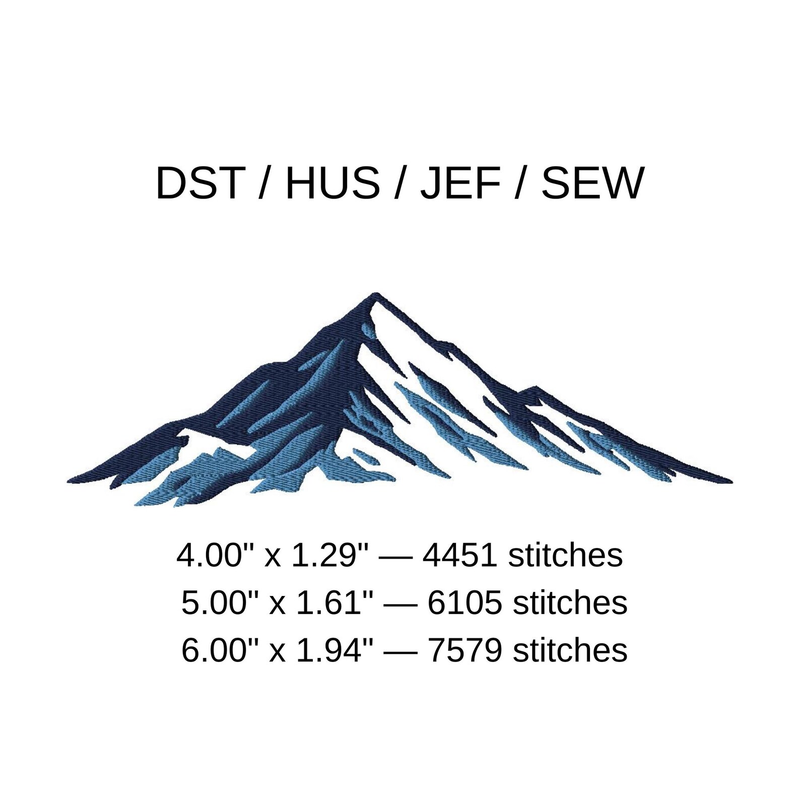 Minimalist Mountain Embroidery Design | Hiking Patch (DST HUS JEF Sew ...