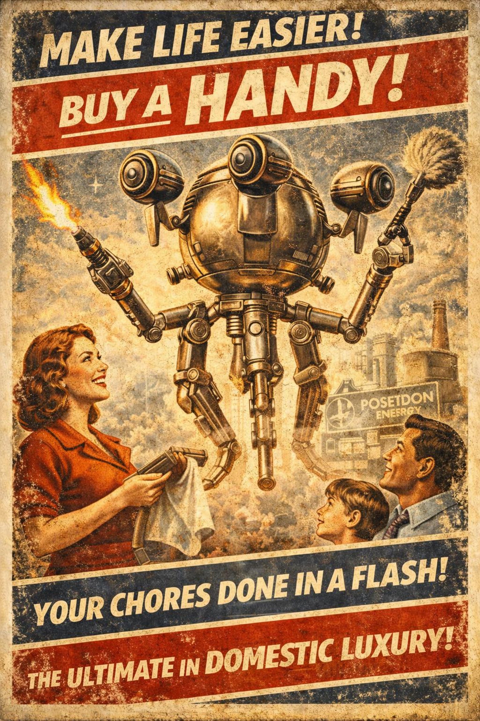 Fallout Poster - Buy A Mr. Handy! - Etsy