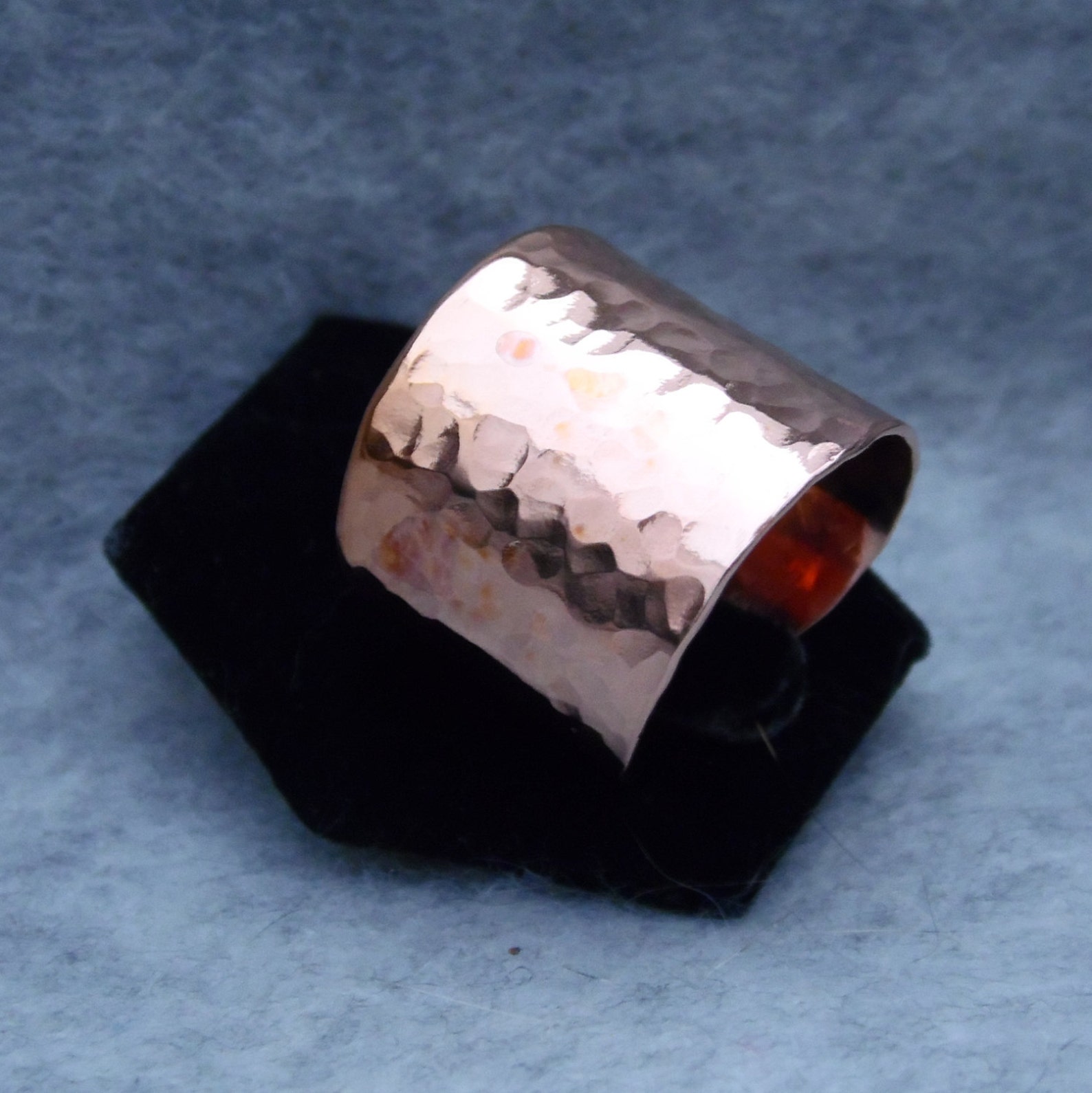 Handmade Copper Cigar Band Ring, Adjustable Statement Ring, Shiny ...