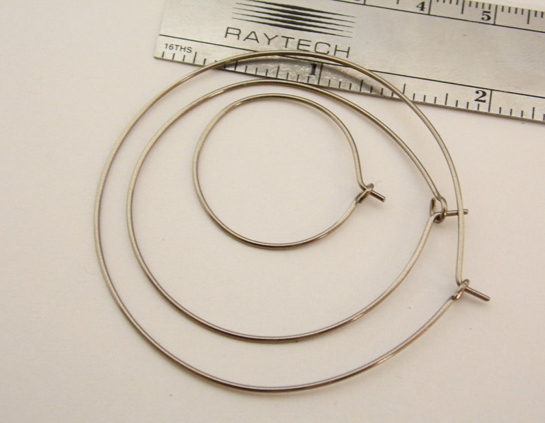Hypoallergenic Hoops Niobium Wire Hoop Earrings Choose Size Etsy
