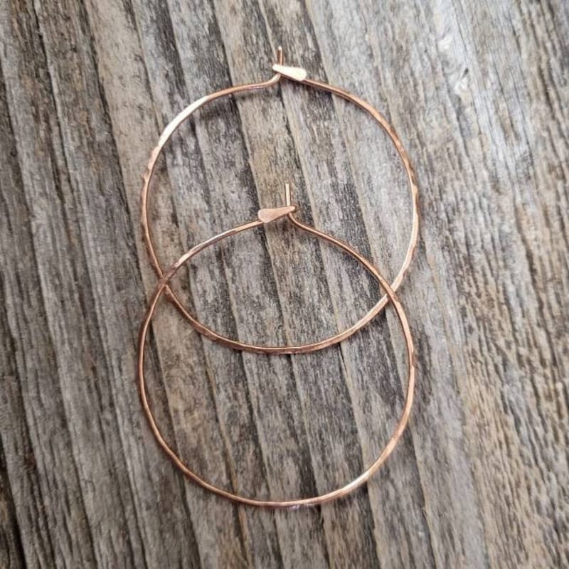 Copper Hoop Earrings - Etsy