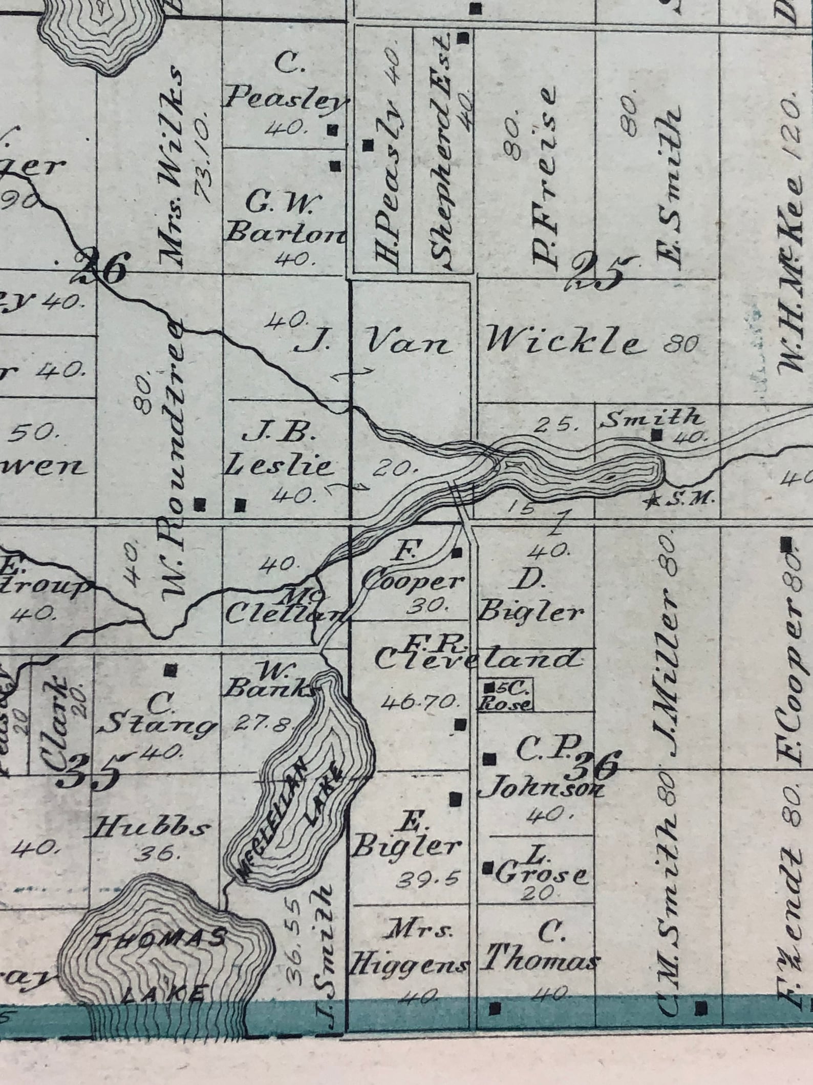 Antique Spencer Township Plat Map Rockford Ada Lowell Kent | Etsy