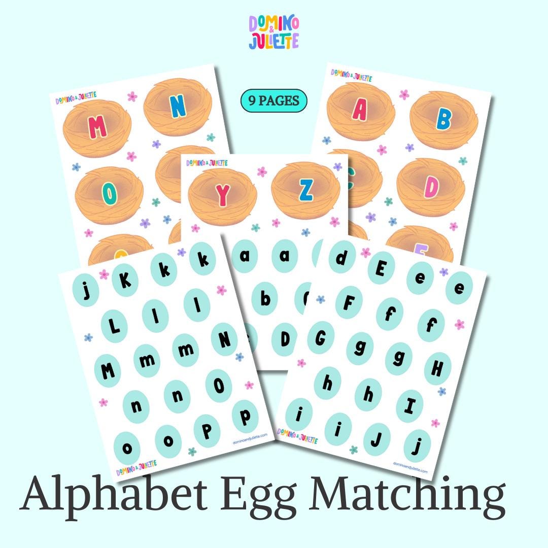 Spring Alphabet Match Printable | Uppercase Lowercase Letter Eggs ...