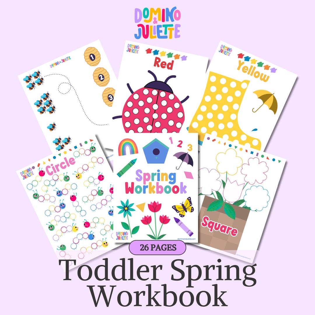 Spring Toddler Workbook Printable | Colors Shapes Numbers Activities ...