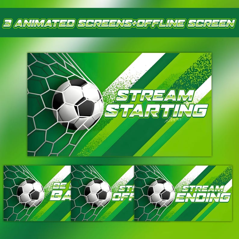 Soccer Animated Stream Overlay Pack | Football Overlay Bundle | Twitch ...