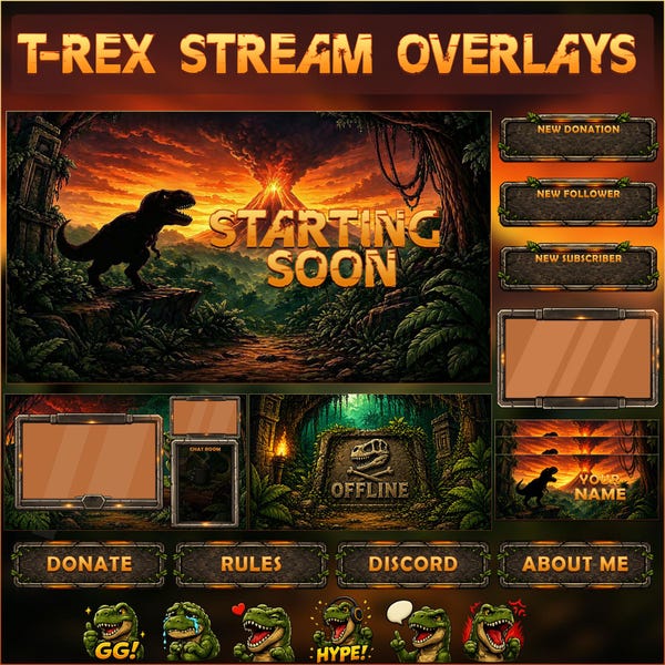 Dinosaur Obs Overlay - Etsy