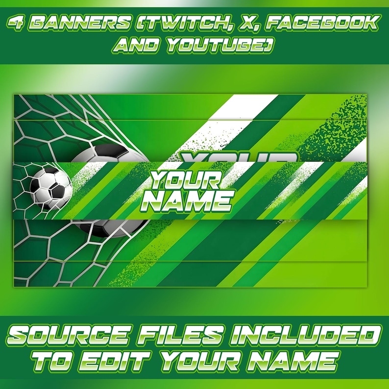 Soccer Animated Stream Overlay Pack | Football Overlay Bundle | Twitch ...