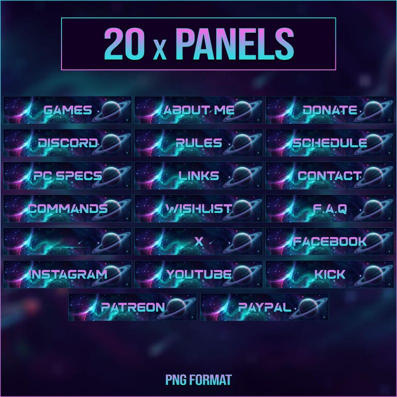 Galaxy Space Stream Overlays Animated, Cosmic Twitch Overlay OBS ...