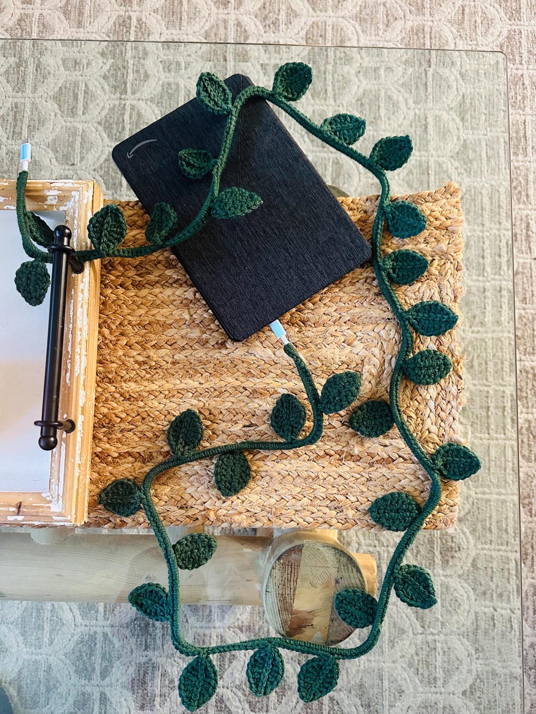 Crocheted Leaf Vine Charging Cable - 6ft Charging Cord - Etsy