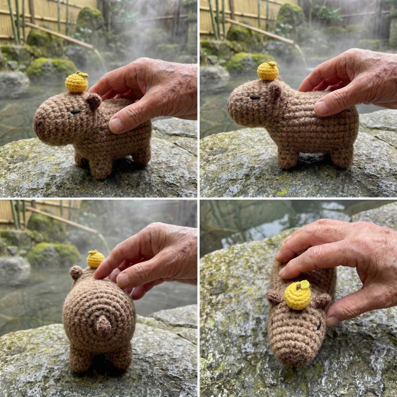No Sew Capybara Häkelanleitung | Spa Day Amigurumi mit Yuzu-Frucht ...