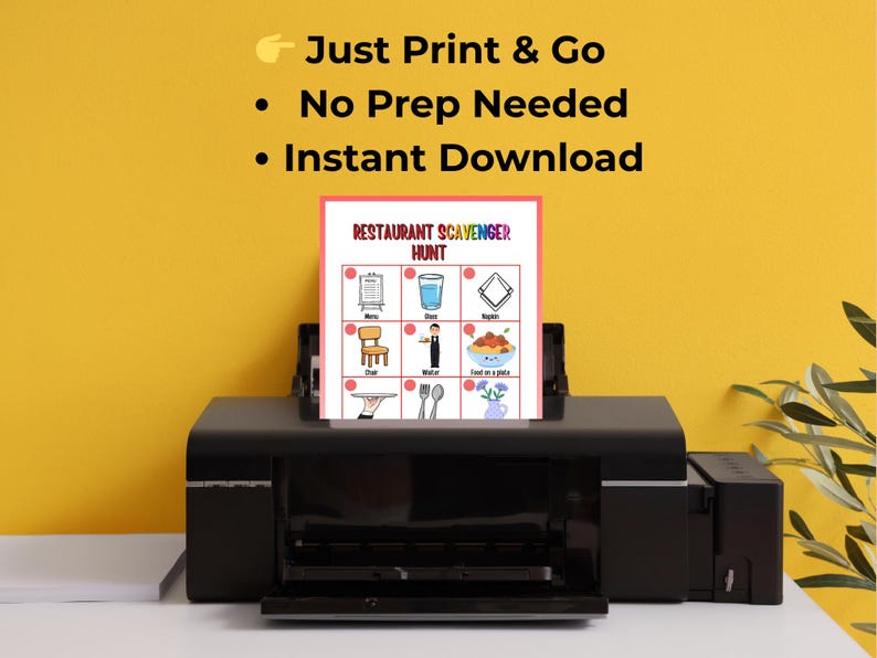 Restaurant Activity Pack for Kids | Scavenger Hunt, Games (digital ...
