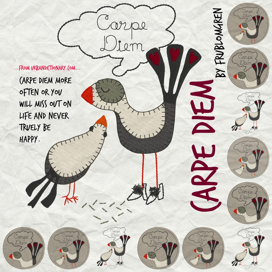 CARPE DIEM, 3 Different Machine Embroidery Designs With at Powerful ...