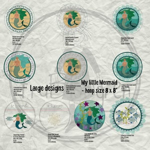 My Little Mermaid - Large Designs - Design Pack With 10 Detailed, Hand ...