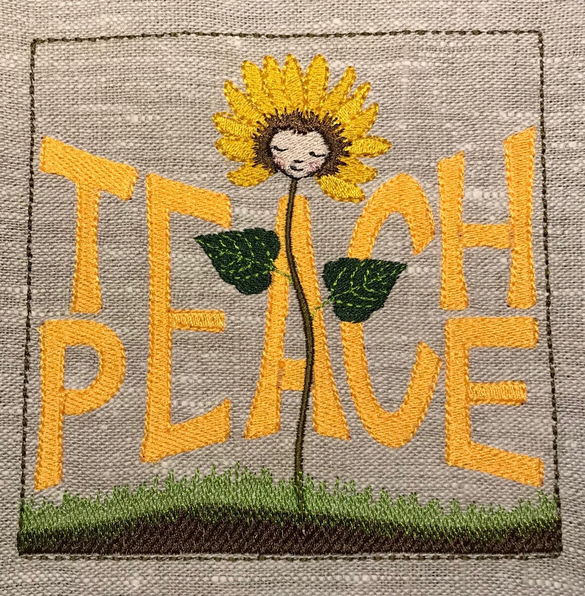 SUNFLOWER Peace Designs TEACH PEACE 7 Beautiful Machine | Etsy UK