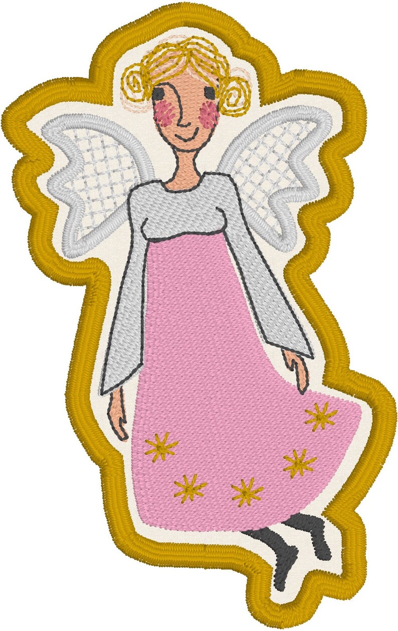 FREESTANDING SMALL ANGELS 3 Miniature Machine Embroidery - Etsy