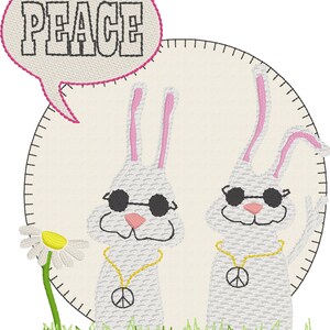 PEACE - Love and Harmony - Whimsical and Cute Machine Embroidery ...