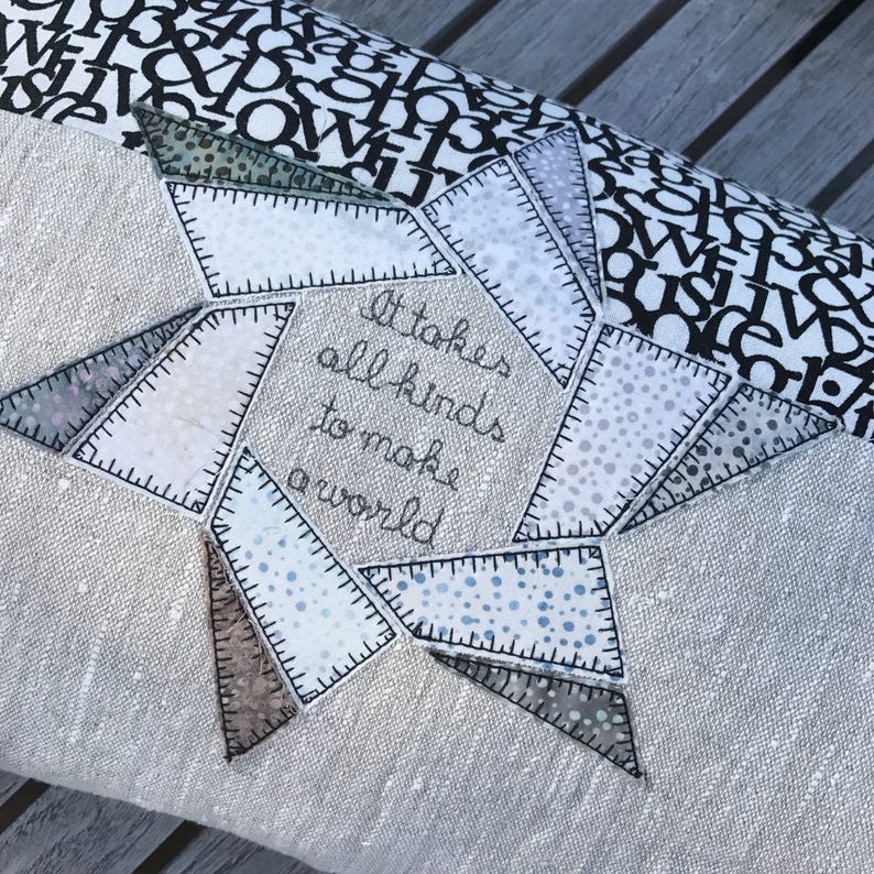 BEAUTIFUL APPLIQUE STARS and World Kind Quotes 6 Exclusive | Etsy