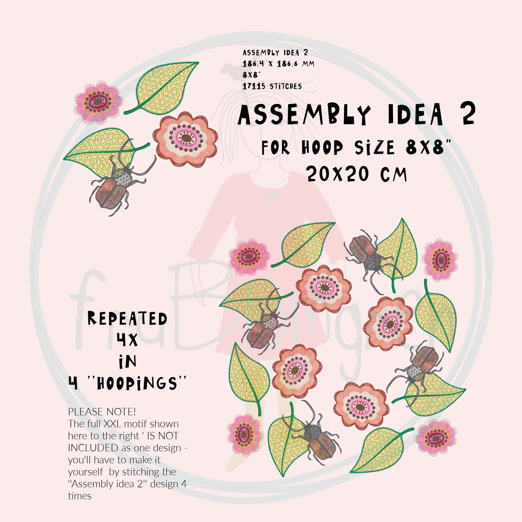 Bundle of Line Flower Heads, Scrap Leaves and a Funky Beetle + Assembly ...