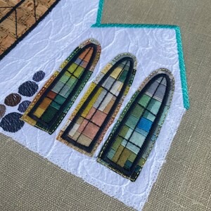 Appliqué Village Churches - 8x11 - Detailed, Hand Drawn, Raw Edge ...