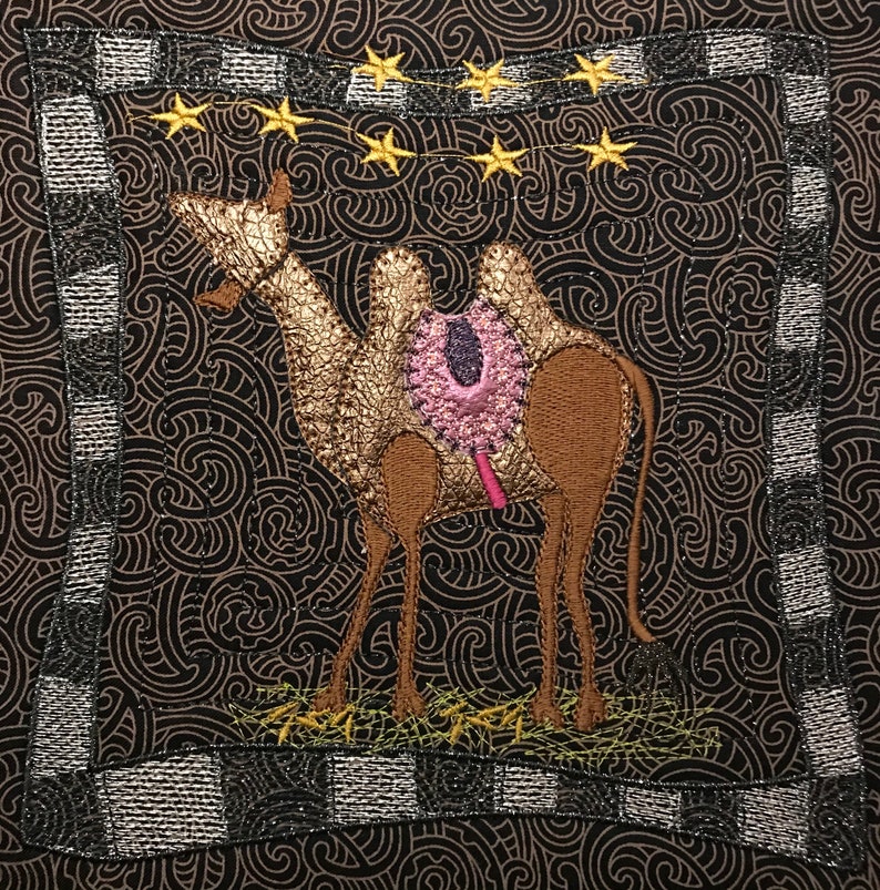 3 Cute Applique Camels, Handdrawn Machine Embroidery Designs, as Single ...