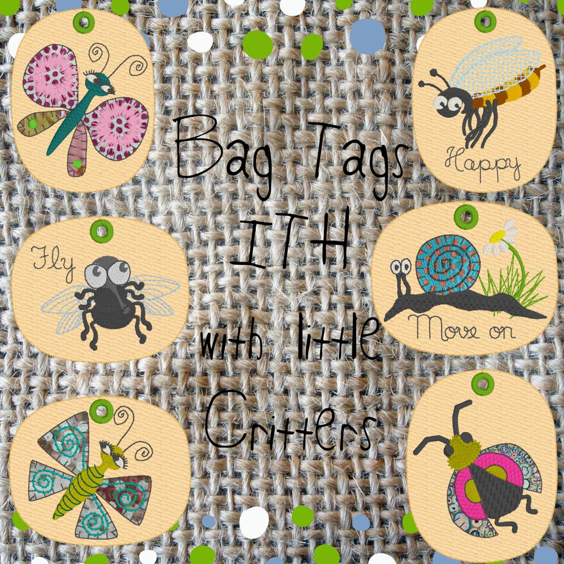 6 ITH Machine Embroidery Designs for Bag Tags - Etsy