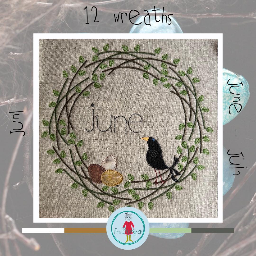 June Wreath - A Nest of Delicate Twigs, Eggs and a Black Bird - 6th in ...