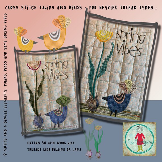 Cross Stitch Designs for Your Embroidery Machine Cute and - Etsy