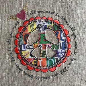 APPLIQUÉ Peace-signs With Text - 5 Appliqué Machine Embroidery Designs ...