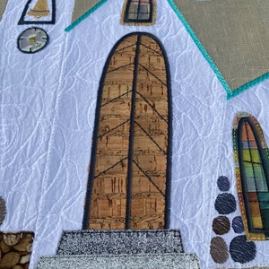 Appliqué Village Churches - 8x11 - Detailed, Hand Drawn, Raw Edge ...